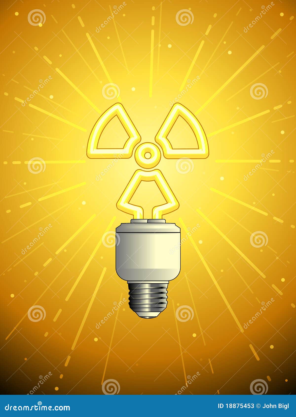 Atomic powered lightbulb stock vector. Illustration of energy - 18875453