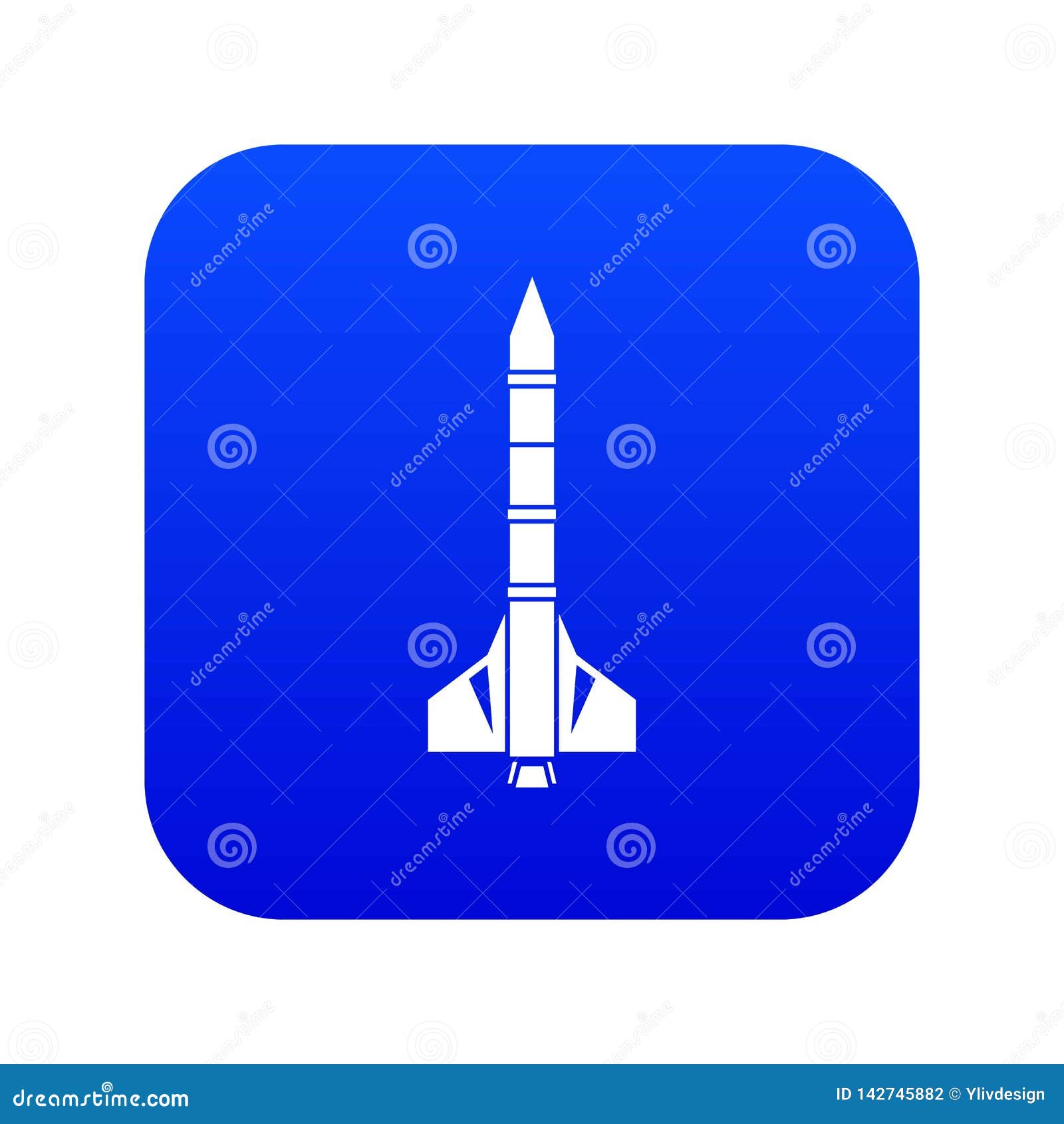 Atomic Rocket Icon Digital Blue Stock Vector - Illustration of ...