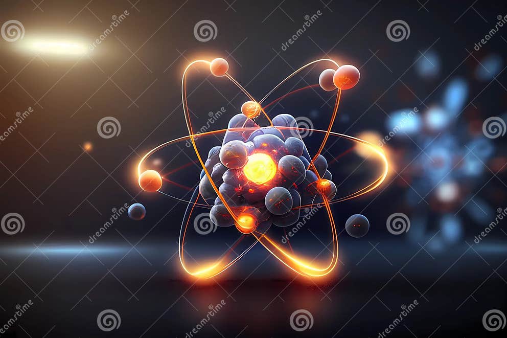 Atomic Science Molecular Atom. Generative Ai Design Stock Image - Image ...