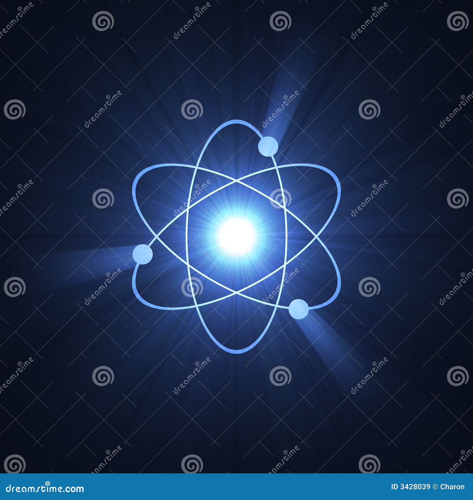 Atomic Sign Atom Structure Halo Stock Illustration - Image: 3428039