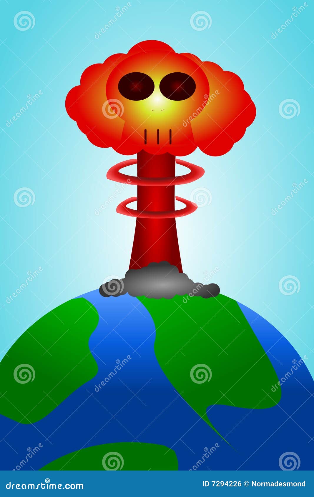 Atomic skull stock illustration. Illustration of explosion - 7294226