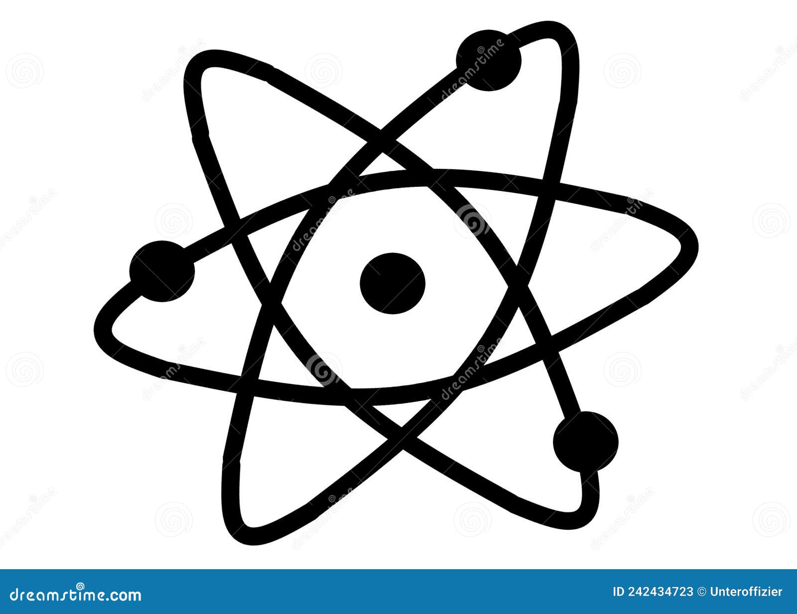 The Atomic Structure Consisting Of The Nucleus Neutron And Proton And ...