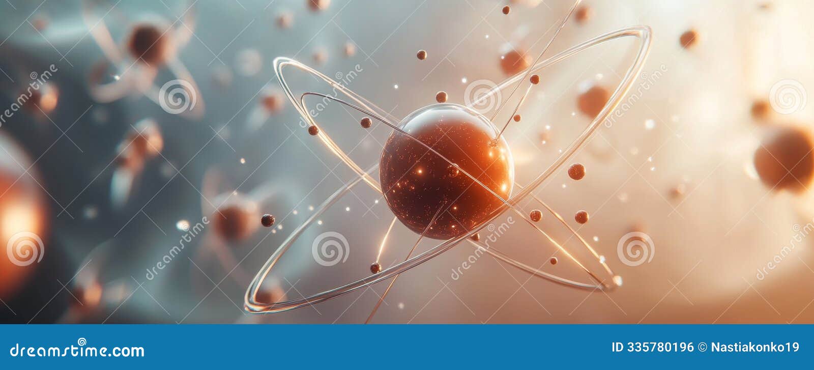 Atomic Structure with Electrons Orbiting Proton, Scientific Concept ...