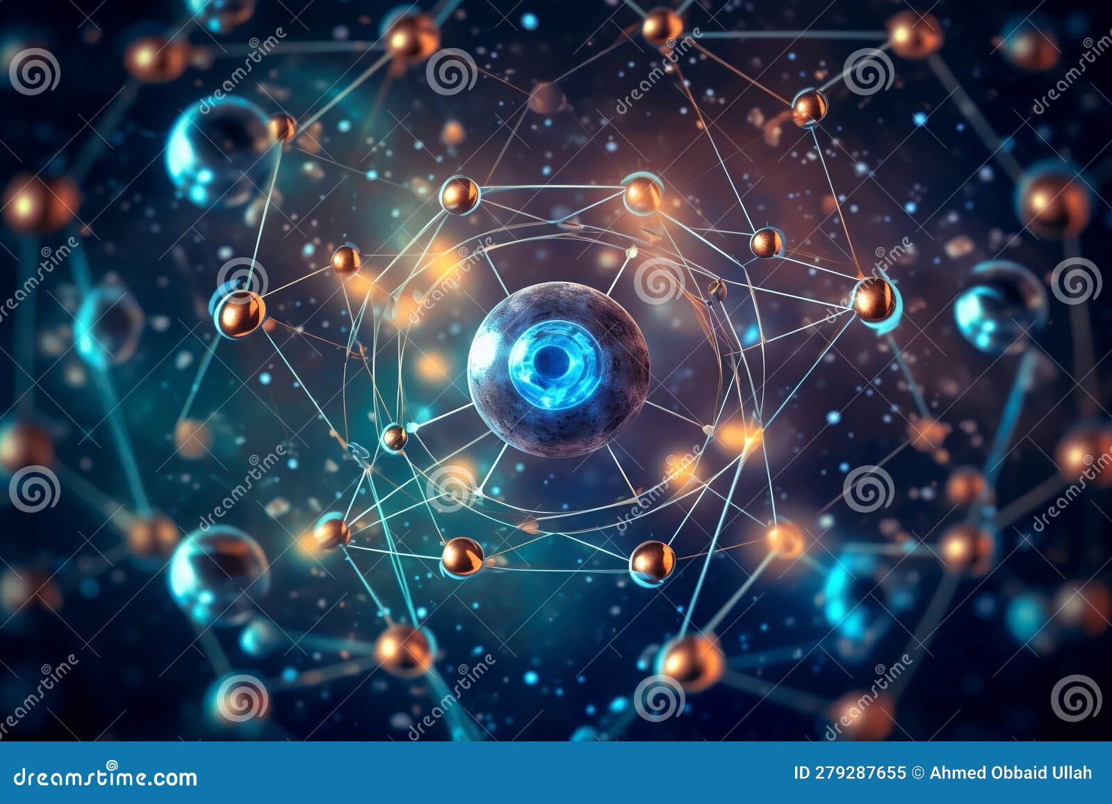 Atomic Structure: a Futuristic Concept , Generative AI Stock ...