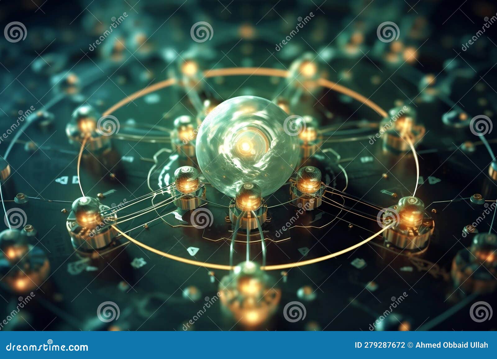Atomic Structure: a Futuristic Concept , Generative AI Stock ...