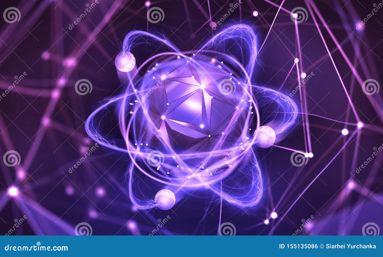 Atomic Structure. Futuristic Concept Stock Illustration - Illustration ...