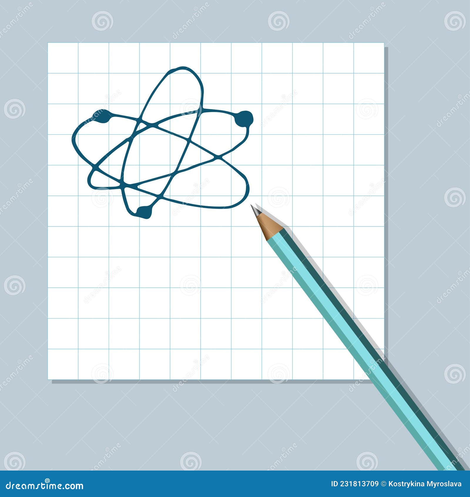 Atomic Structure Handdrawn Icon Cartoon Vector Clip Art of an Atom or ...
