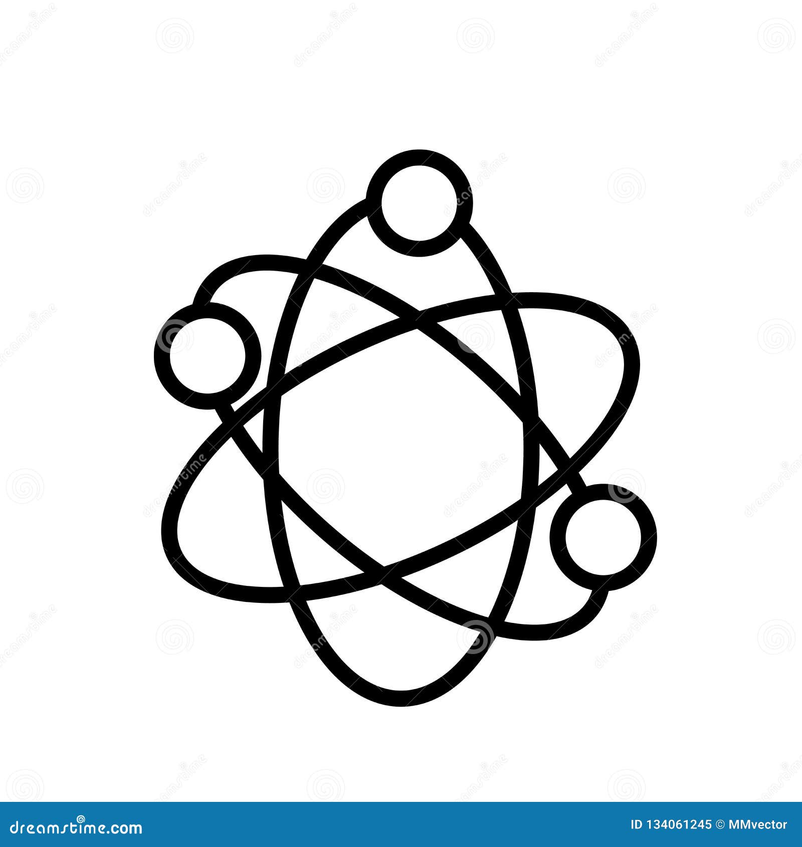 Atomic Structure Icon Vector Isolated on White Background, Atomic ...