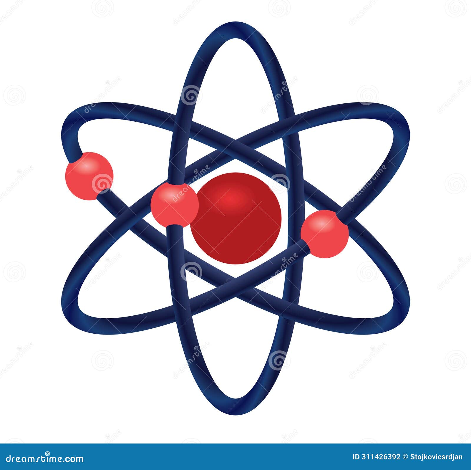 Atomic structure model stock vector. Illustration of molecule - 311426392
