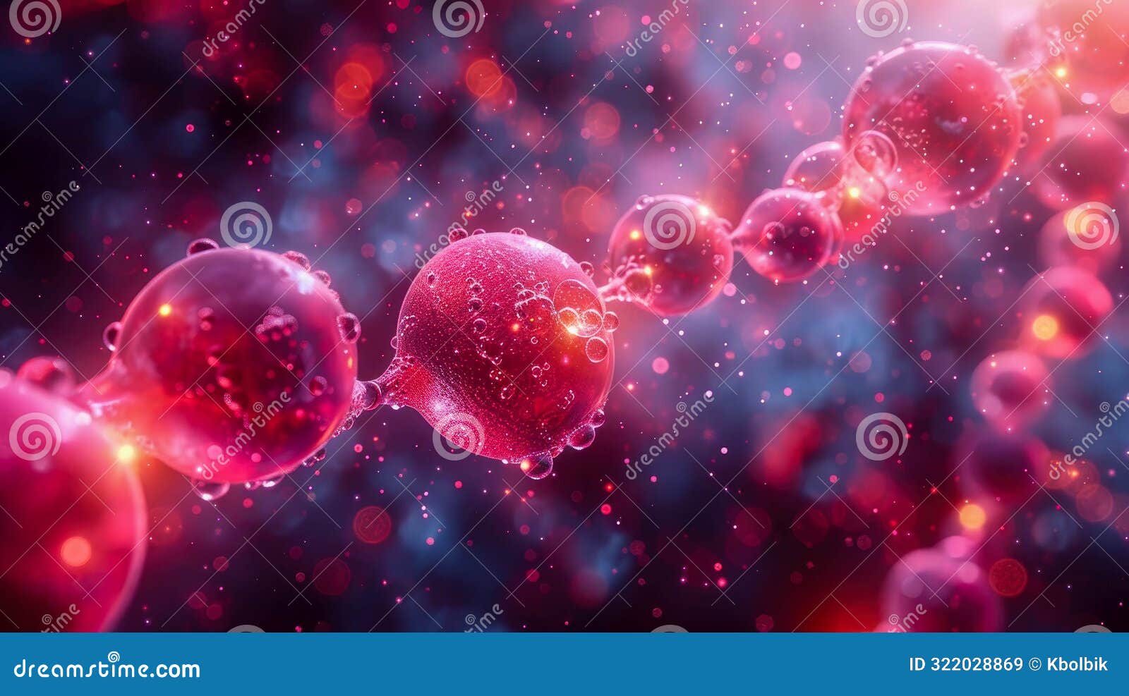 An Atomic Structure or a Molecular Model, Central Glowing Nucleus Stock ...