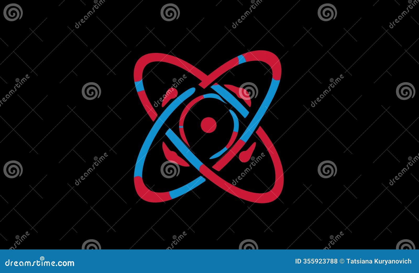 Atomic Symbol Representing Science, Technology, and Innovation with Red ...