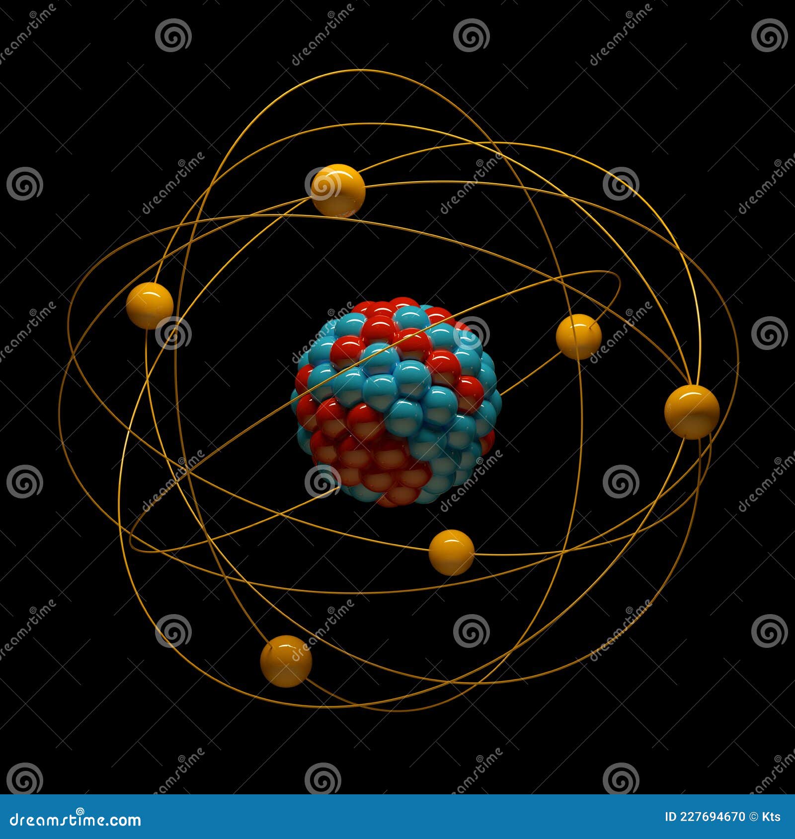 Atomic System Nuclear Power Energy Stock Illustration - Illustration of ...