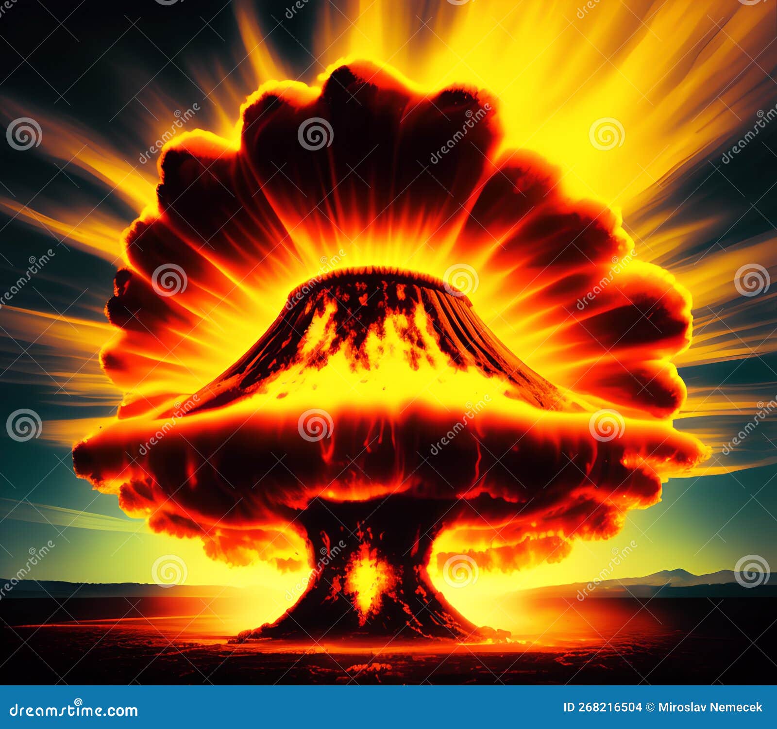 Atomic War, Generative AI Illustration Stock Illustration ...