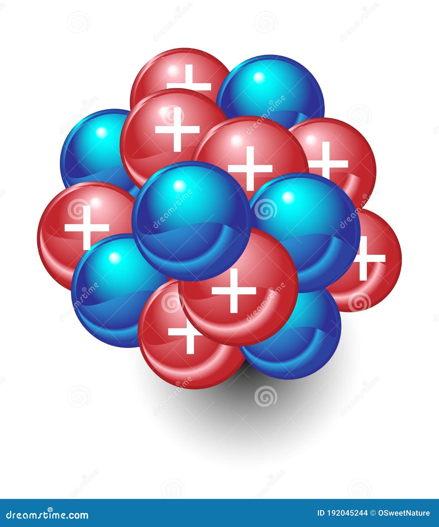 Atomic Nucleus with Protons and Neutrons Stock Vector - Illustration of ...