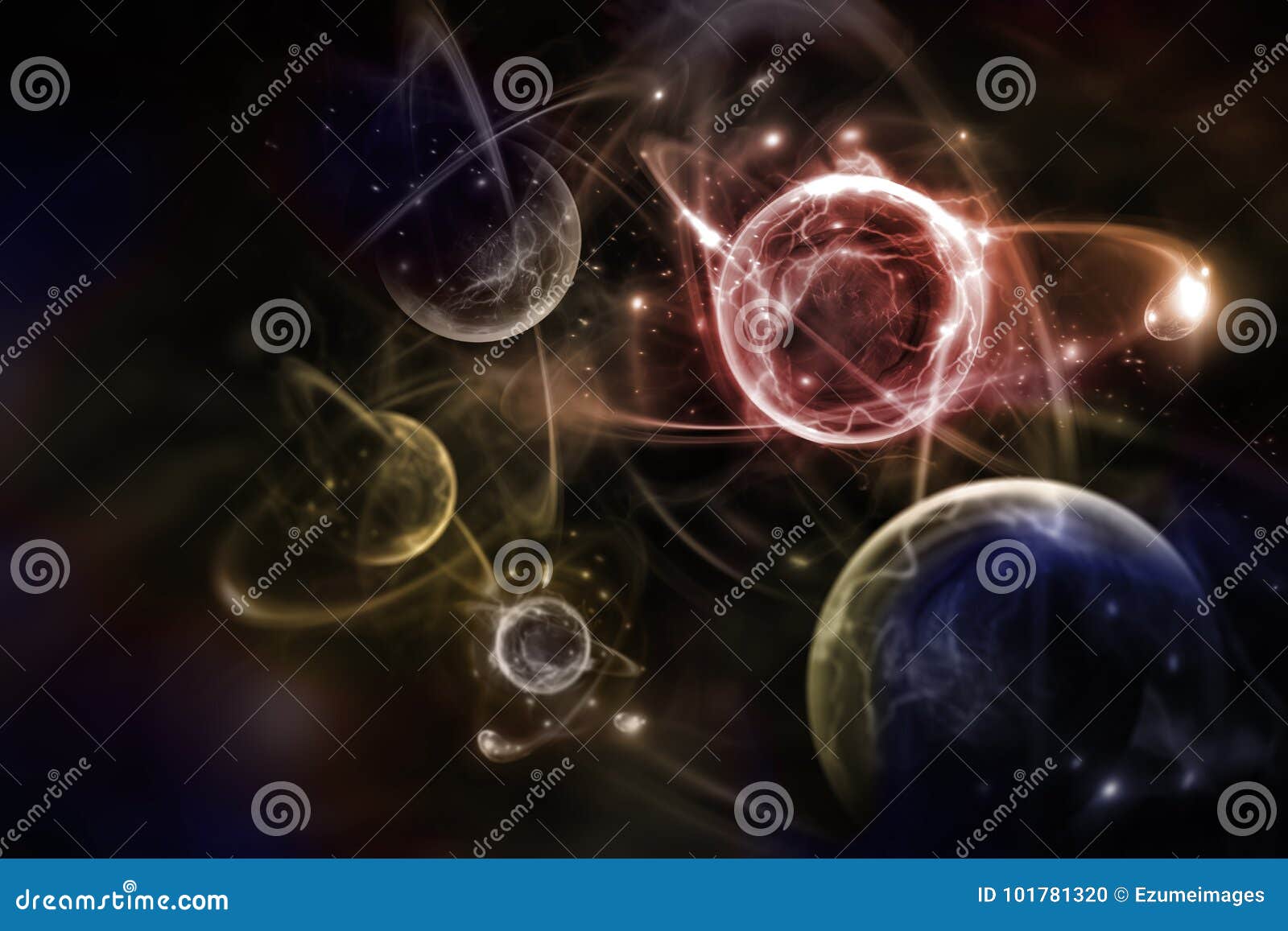 Atomillustration Des Partikel-3D Stock Abbildung - Illustration von ...
