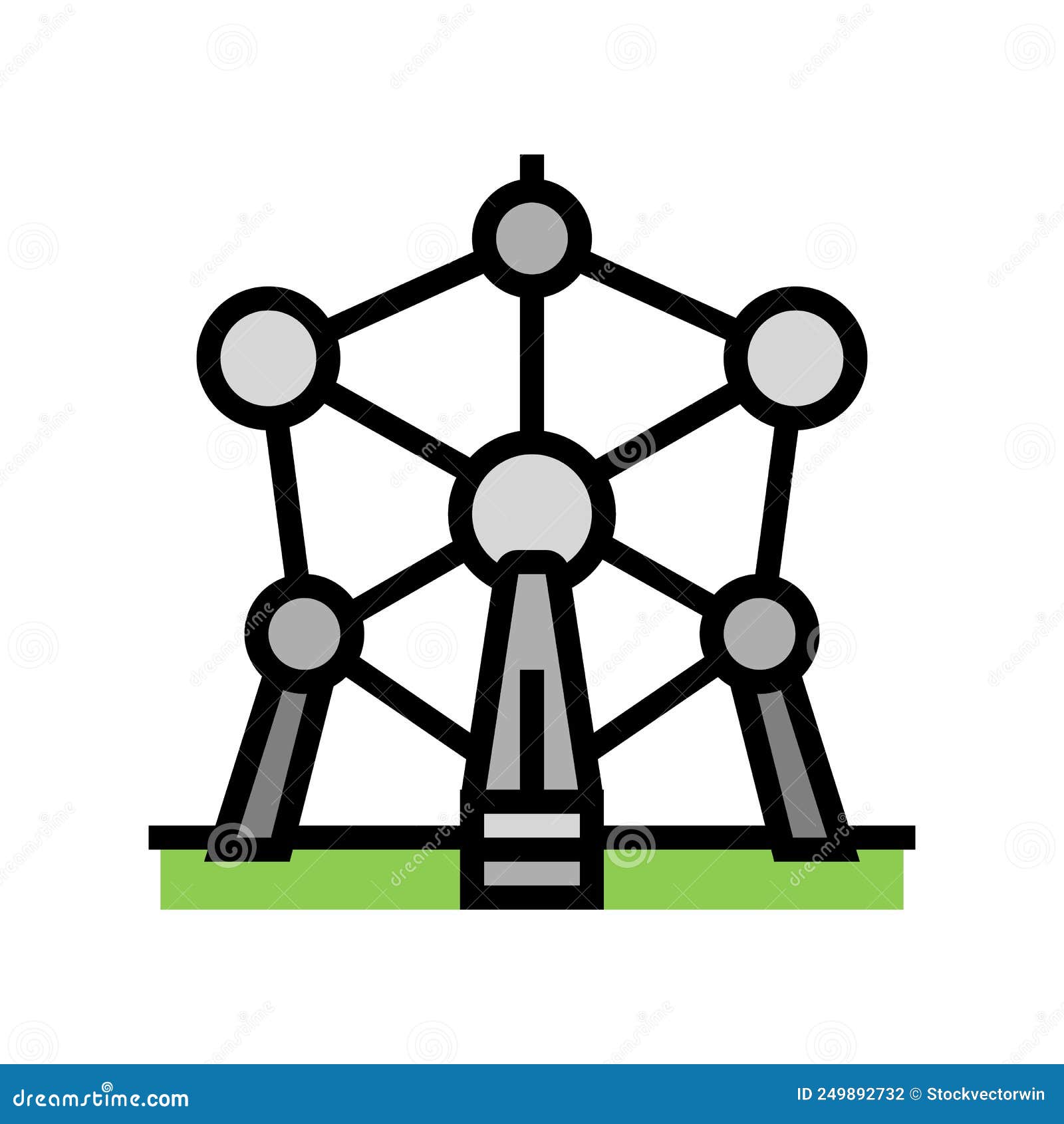 Atomium Monument Color Icon Vector Illustration Stock Vector ...