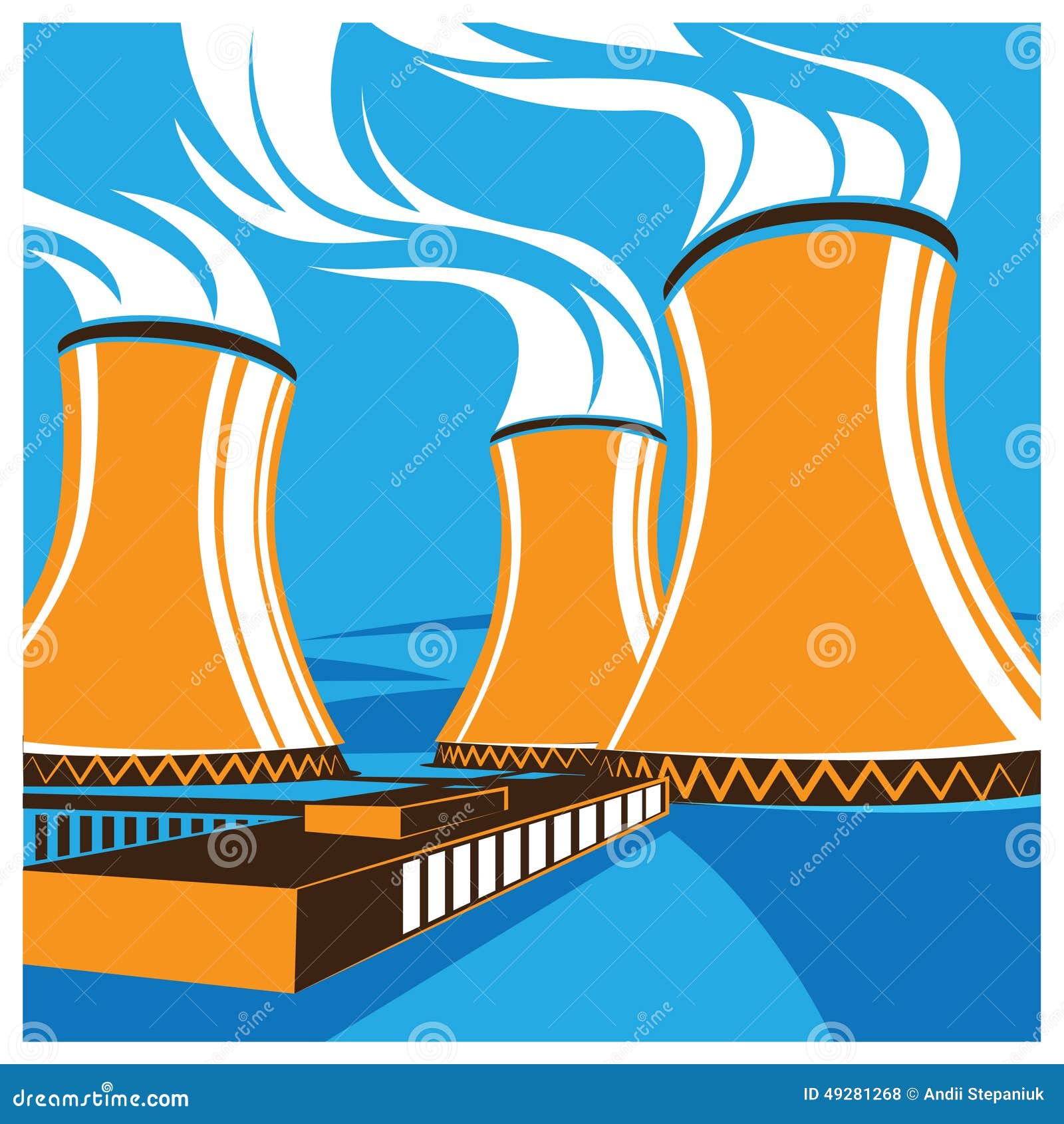 Atomkraftwerk, Energetikindustrie Vektor Abbildung - Illustration von ...