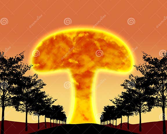 Atomkrieg mit Atompilz stock abbildung. Illustration von leuchte - 18968331