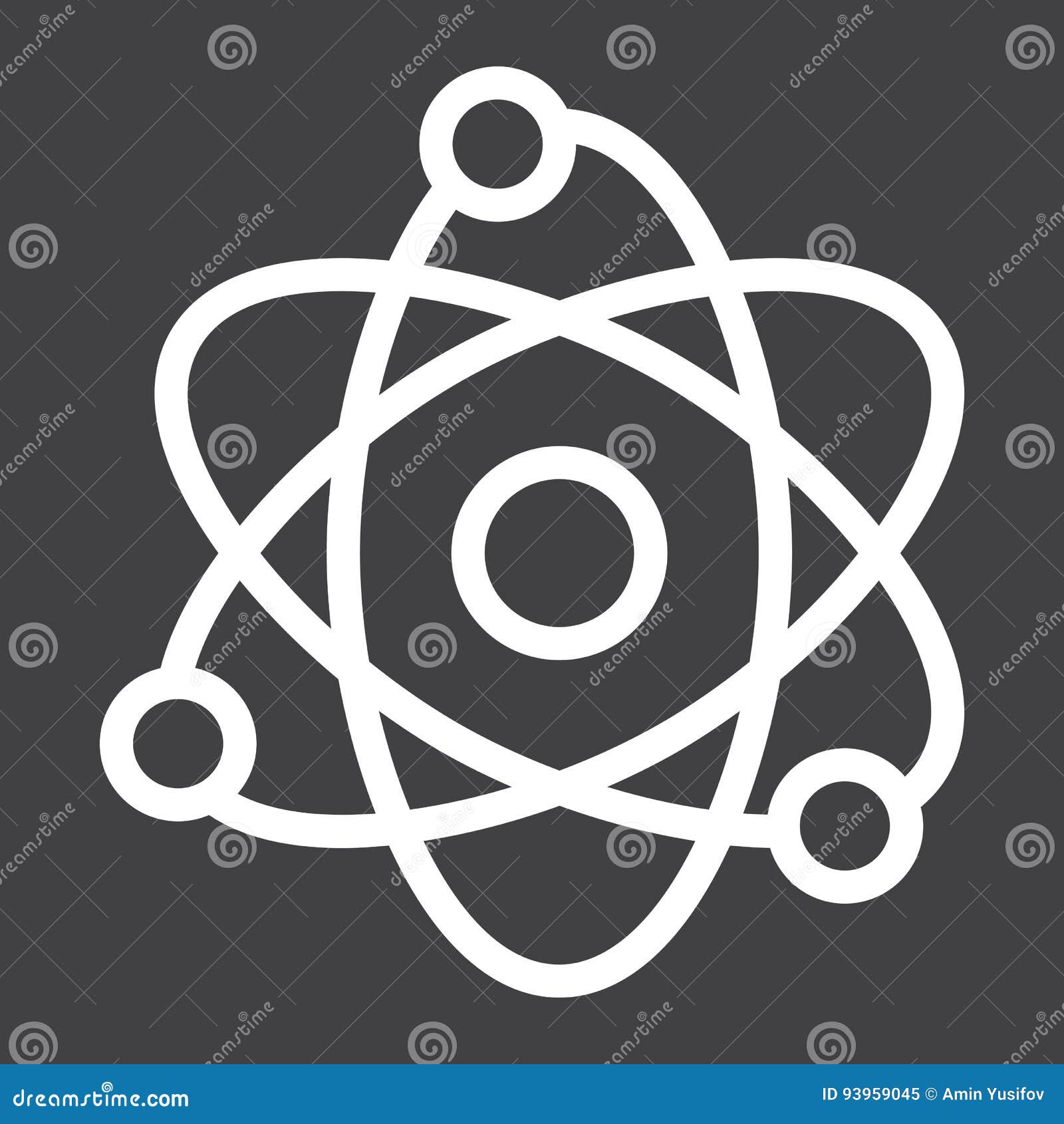 Atomlinje Symbol, Utbildning Och Fysik Vektor Illustrationer ...