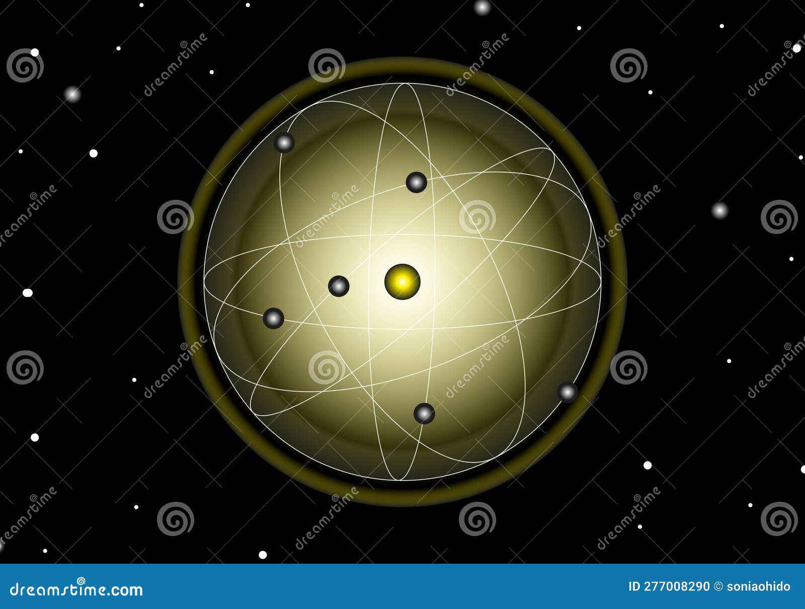 Rutherford atom stock illustration. Illustration of circular - 277008290
