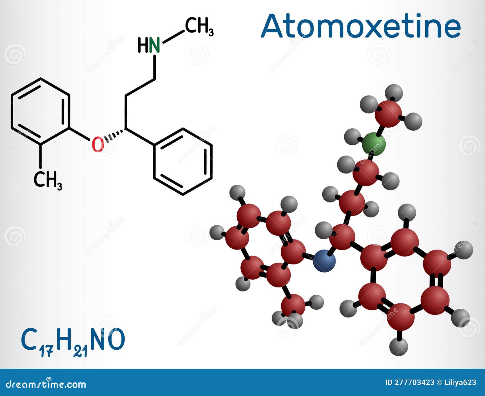 Atomoxetine Molecule. it is Used in the Management of Attention Deficit ...