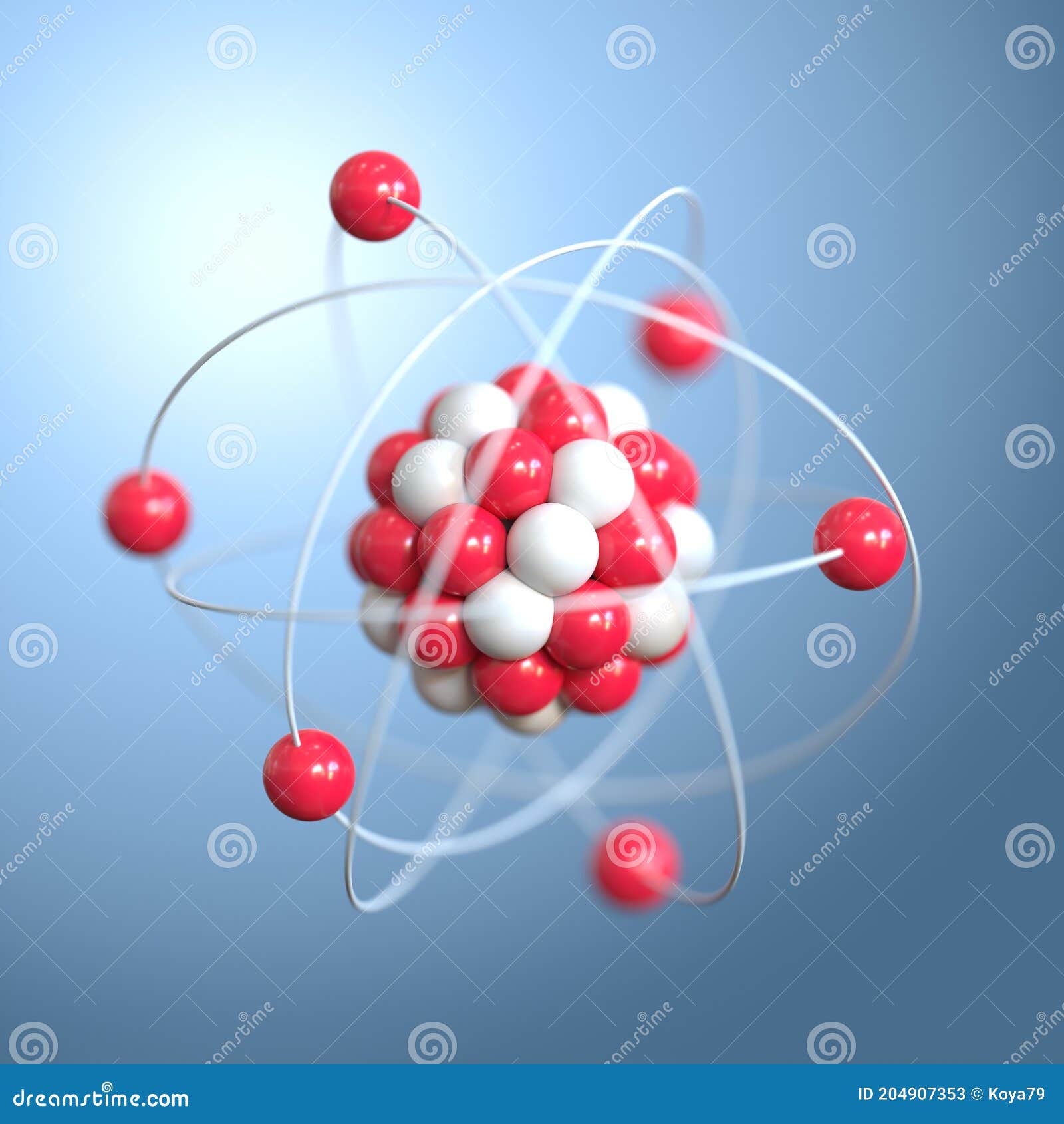 Atoms 3d Rendering, Protons Neutrons and Electrons Stock Illustration ...