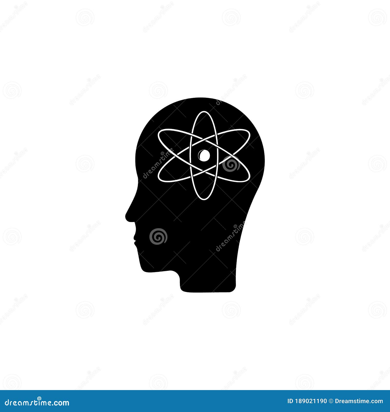 Atoms in the Head Icon. Element of Science for Mobile Concept and Web ...