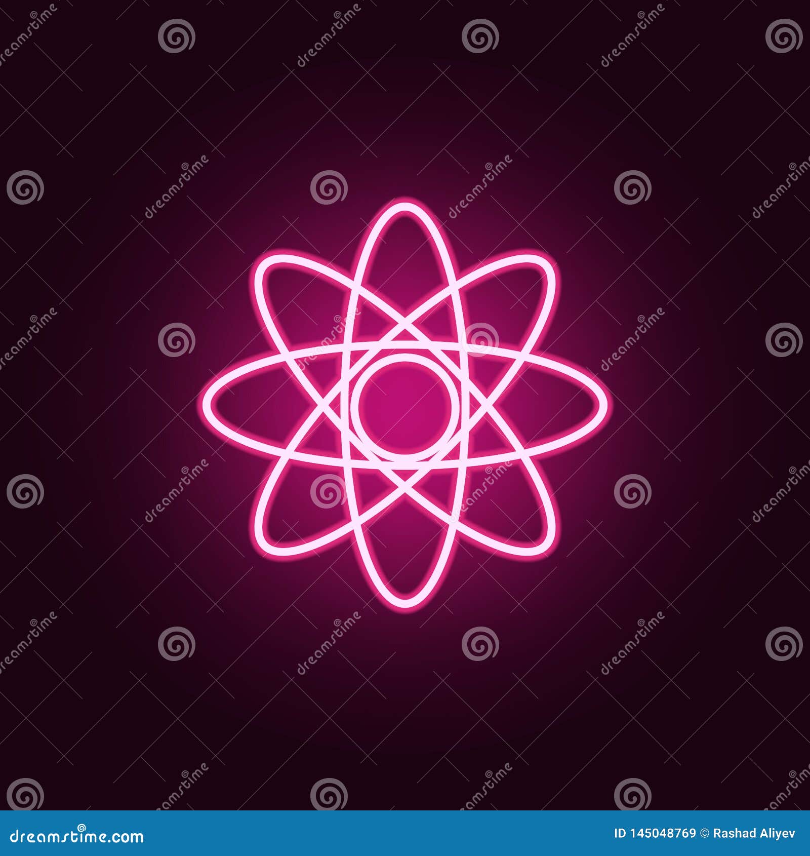 Atoms Icon. Elements of Web in Neon Style Icons Stock Illustration ...