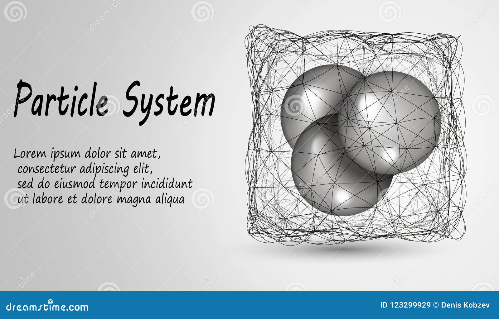Atoms Inside the Mesh Cube. Particles in the Lattice Stock Vector ...