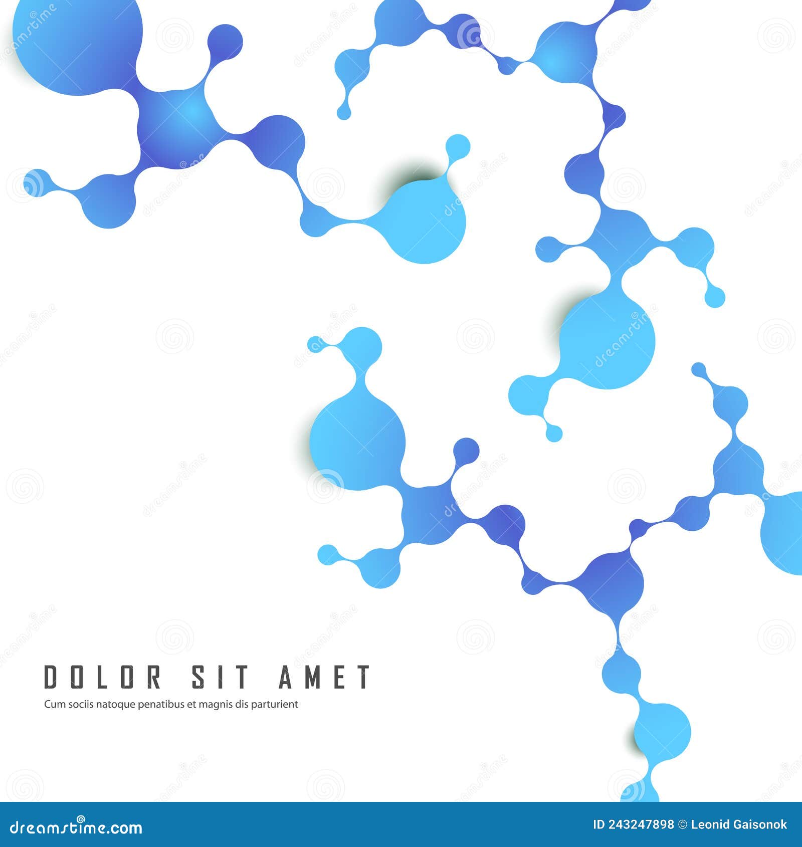 Atoms and Molecular Structure with Blue Connected Spherical Particles ...
