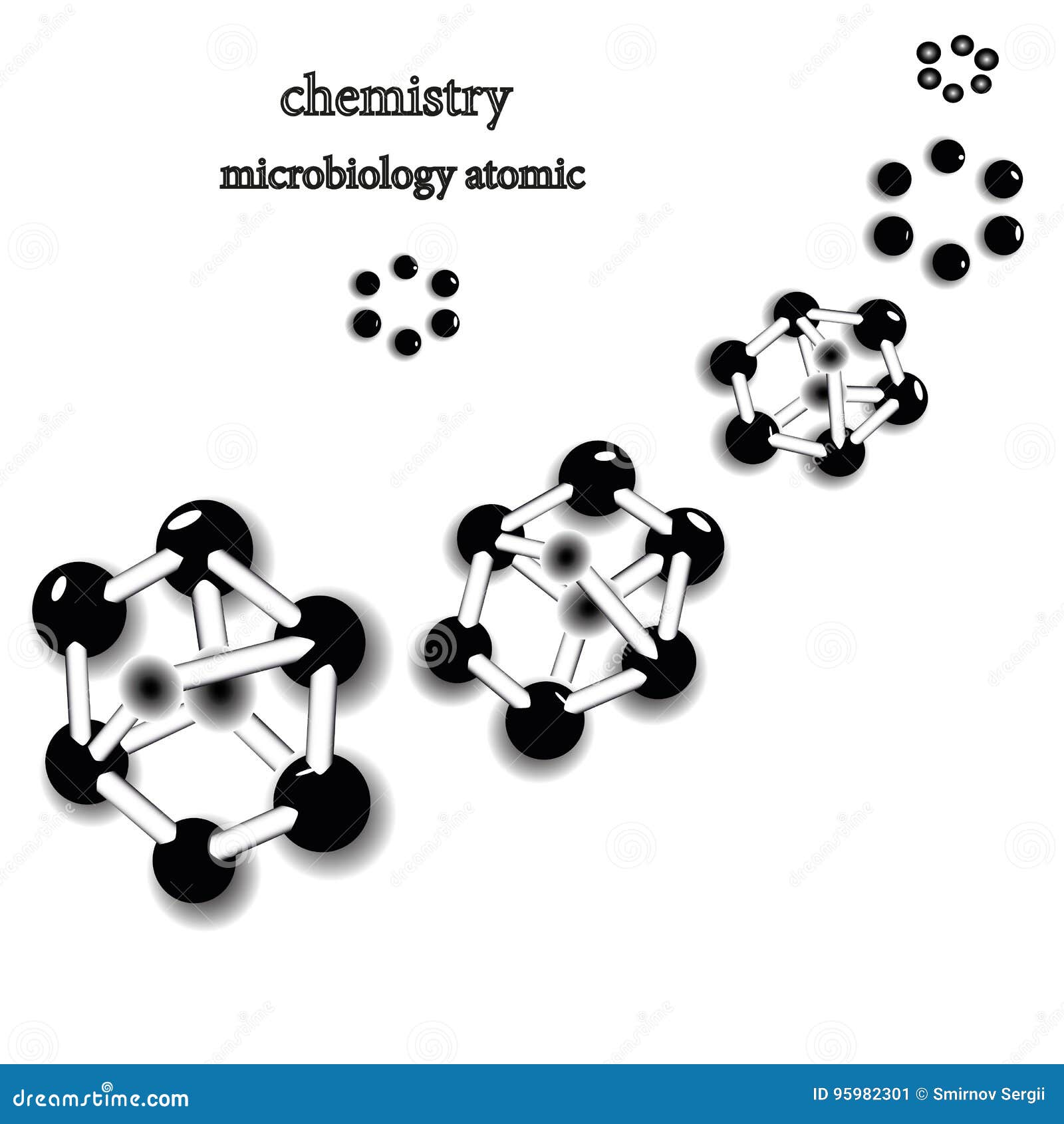 Atoms And Molecules Vector Illustration. Labeled Compounds Bonds ...