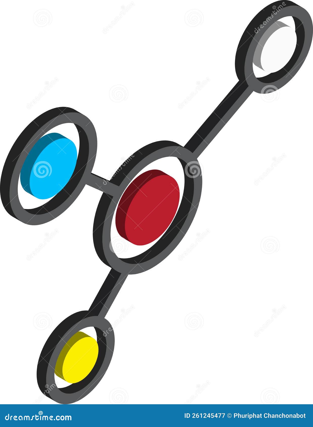 Atoms and Molecules Illustration in 3D Isometric Style Stock Vector ...