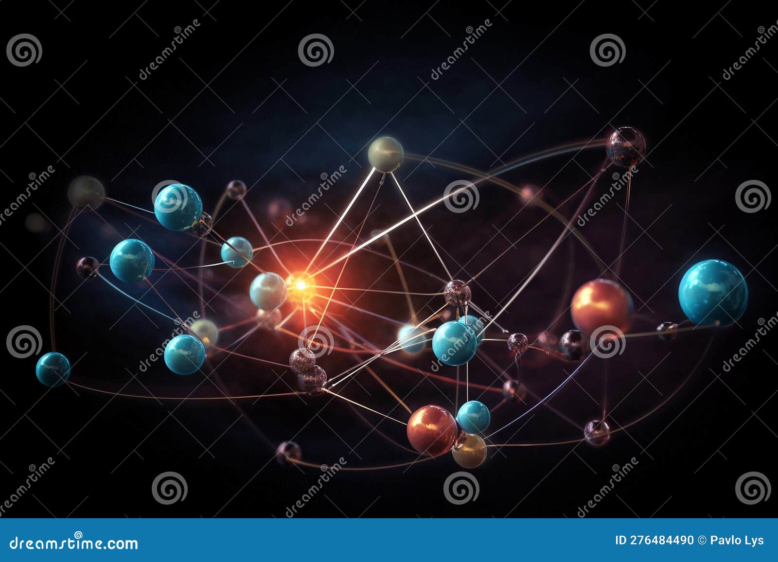 Atoms and Molecules. Model of Atoms Stock Illustration - Illustration ...