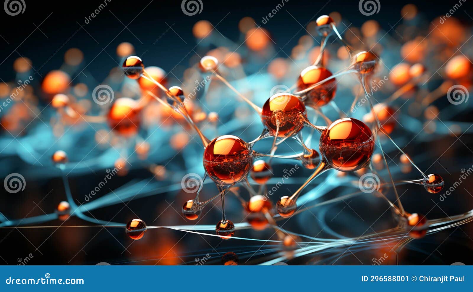 Atoms and Molecules Model of Atoms Science Background Stock Image ...