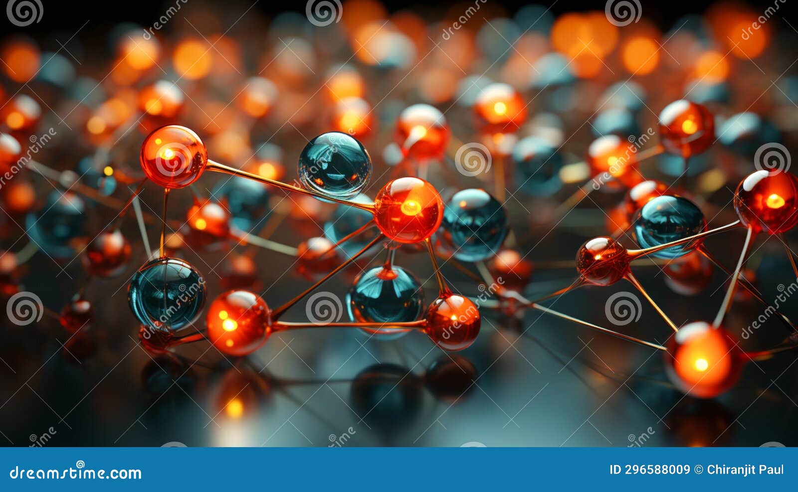 Atoms and Molecules Model of Atoms Science Background Stock Image ...