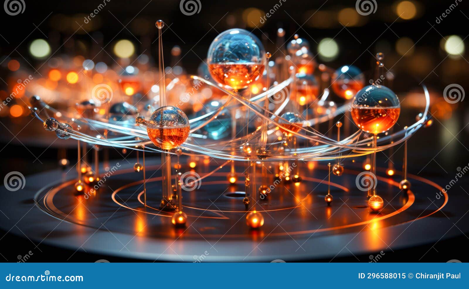 Atoms and Molecules Model of Atoms Science Background Stock Image ...