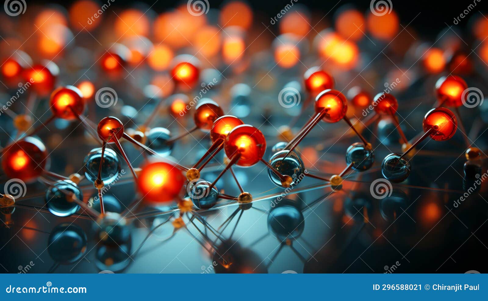 Atoms and Molecules Model of Atoms Science Background Stock Image ...