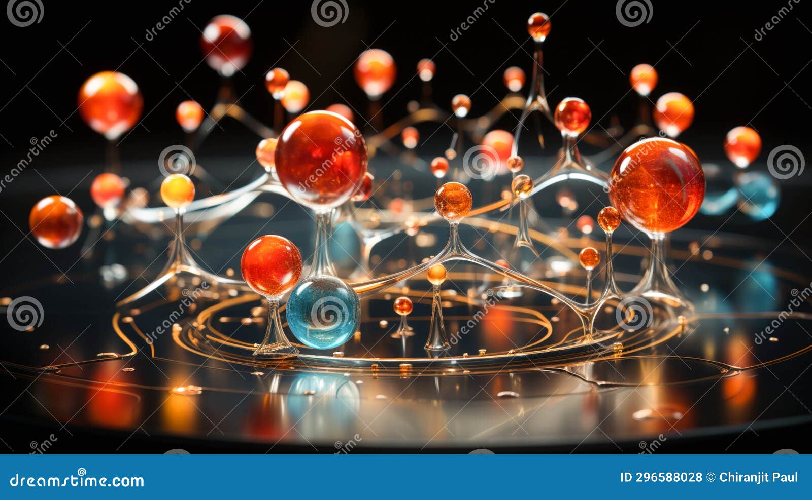 Atoms and Molecules Model of Atoms Science Background Stock Photo ...