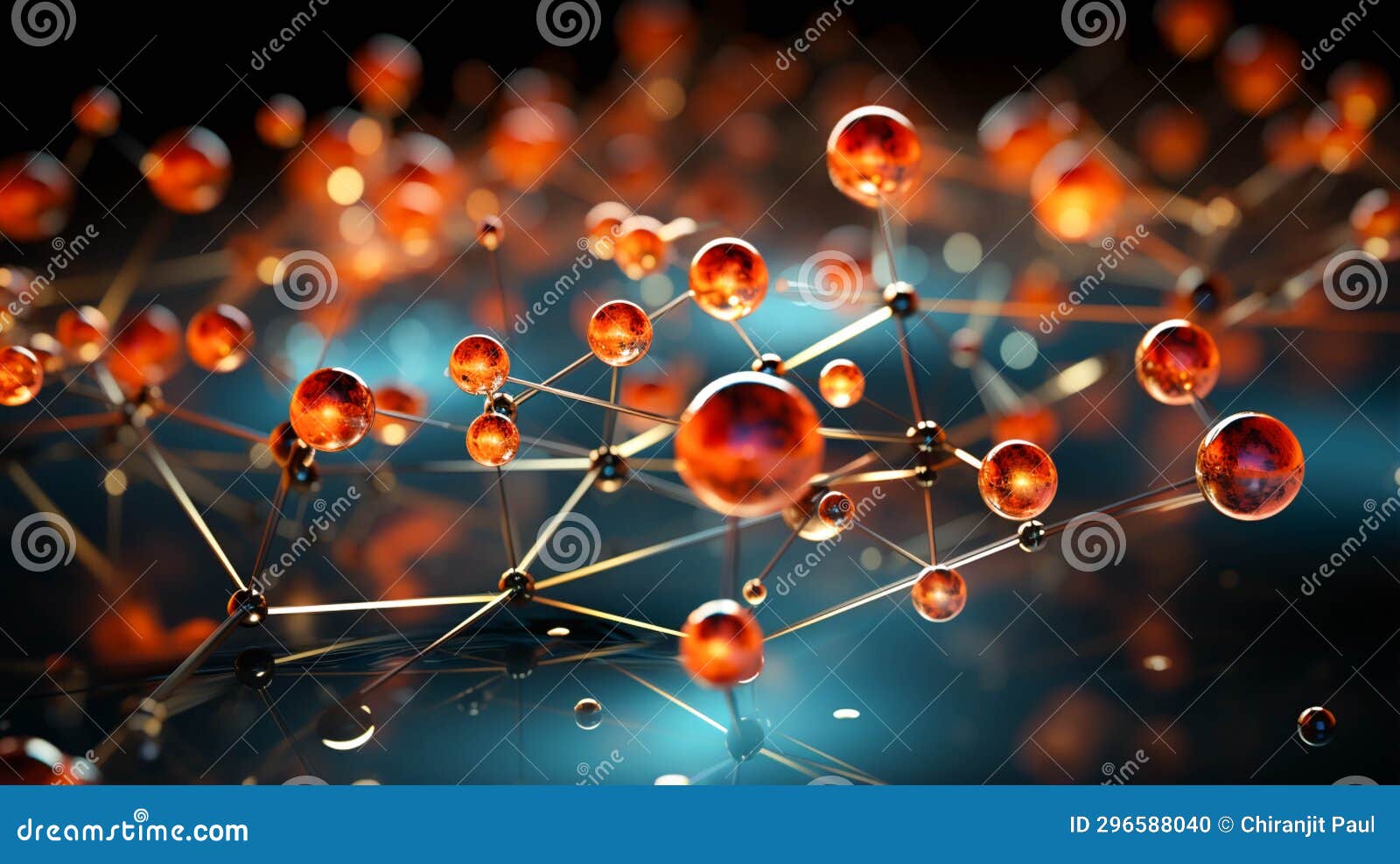 Atoms and Molecules Model of Atoms Science Background Stock Photo ...