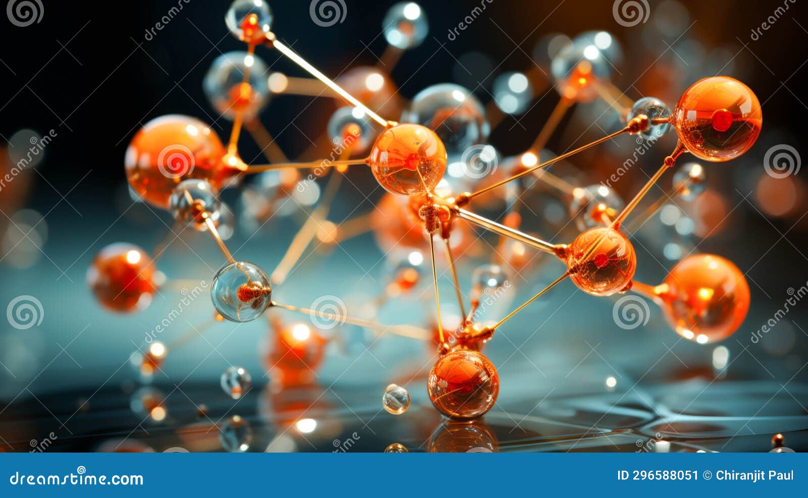 Atoms and Molecules Model of Atoms Science Background Stock Image ...