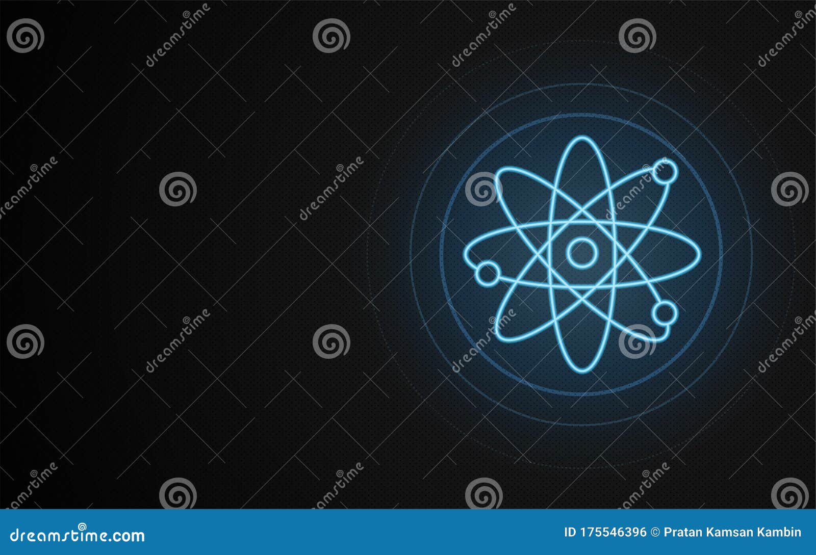 Atoms Neon Glowing Lines, Atoms Concept, Science and Technology ...