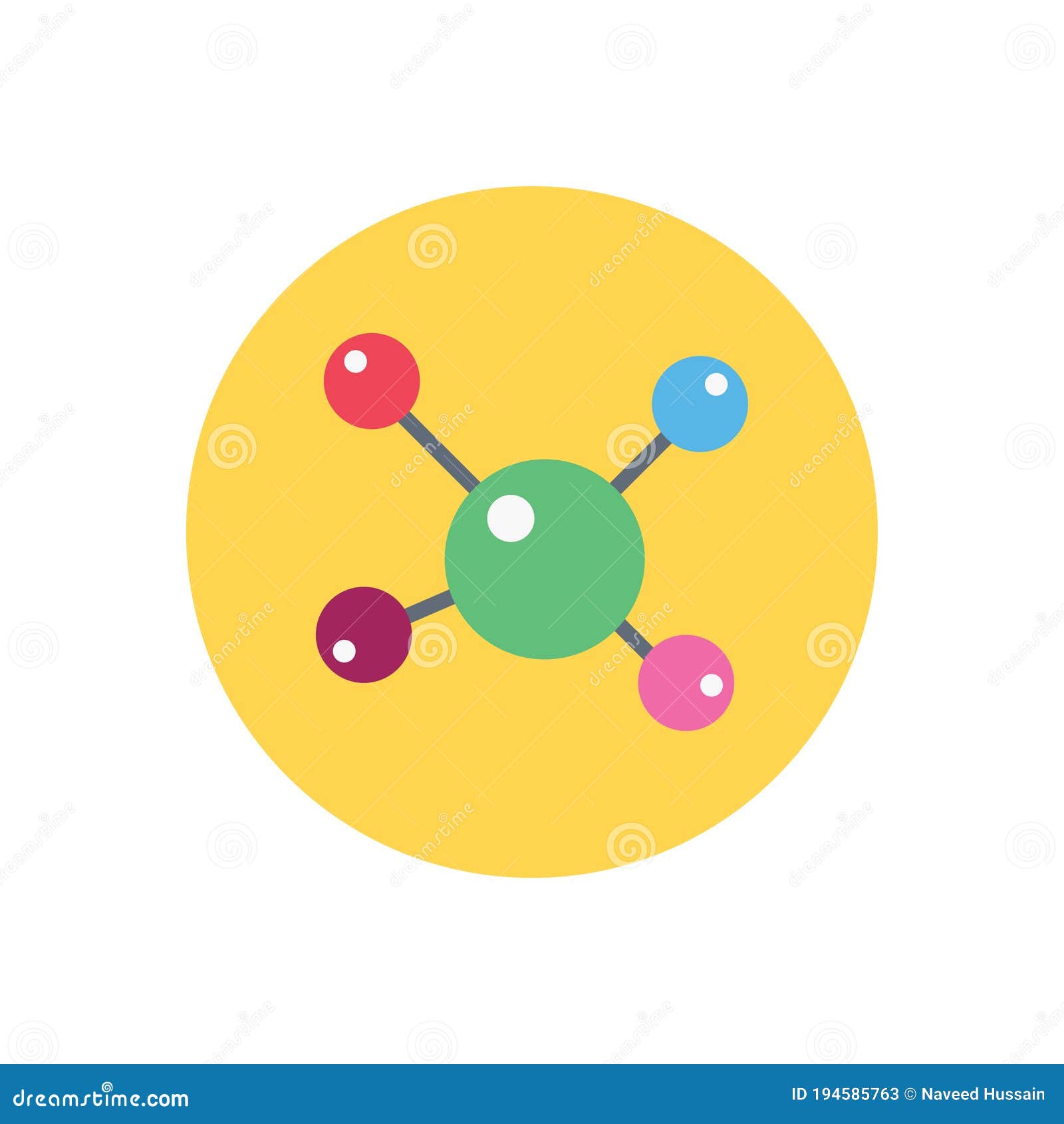 Atoms Vector Flat Color Icon Stock Vector - Illustration of hospital ...