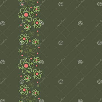 Atoms Vertical Seamless Pattern Background Border Stock Vector ...