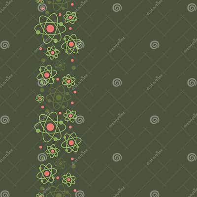Atoms Vertical Seamless Pattern Background Border Stock Vector ...