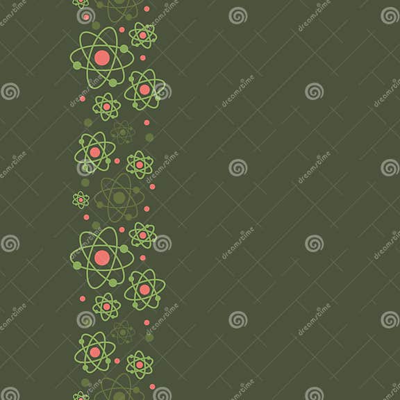 Atoms Vertical Seamless Pattern Background Border Stock Vector ...