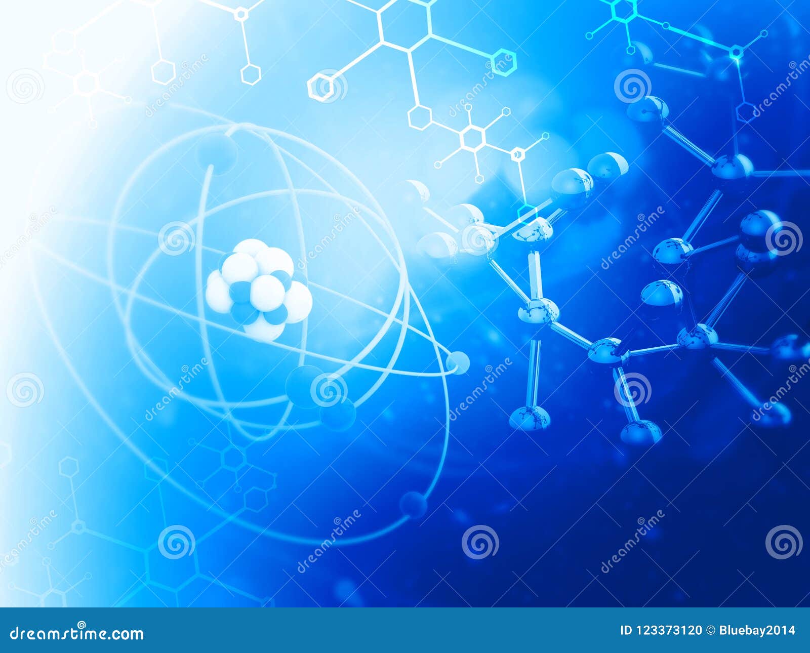 Atoom met molecules stock illustratie. Illustration of element - 123373120