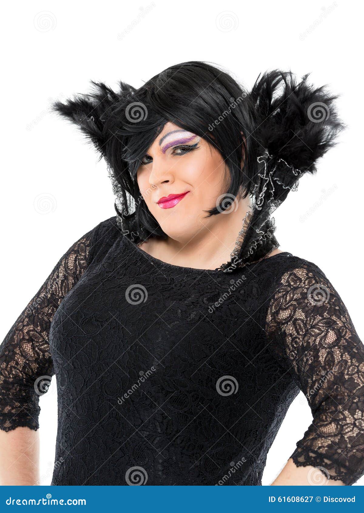 Ator Drag Queen Dressed Como a Mulher Que Mostra Emoções Imagem de ...