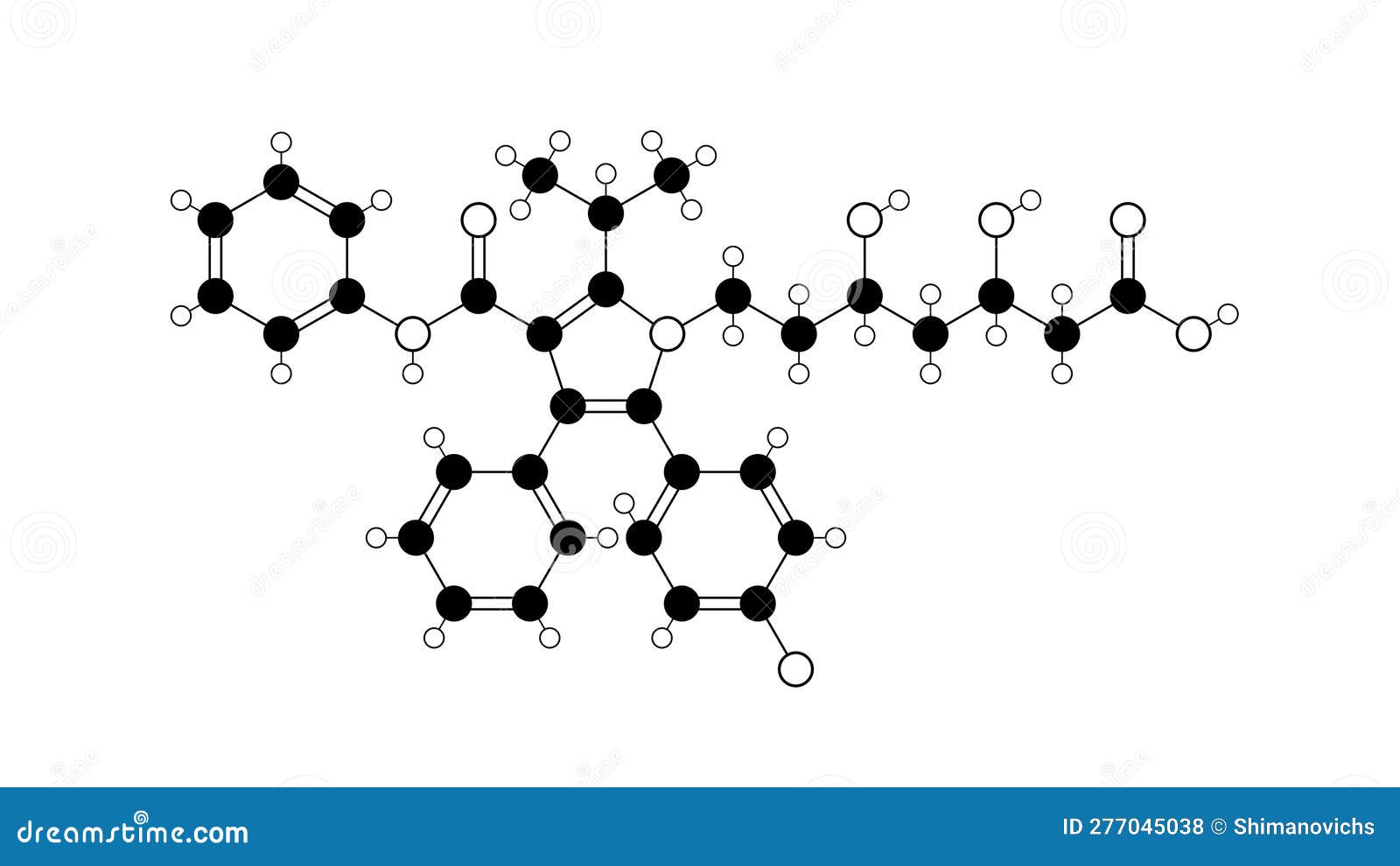 Atorvastatin Molecule, Structural Chemical Formula, Ball-and-stick ...