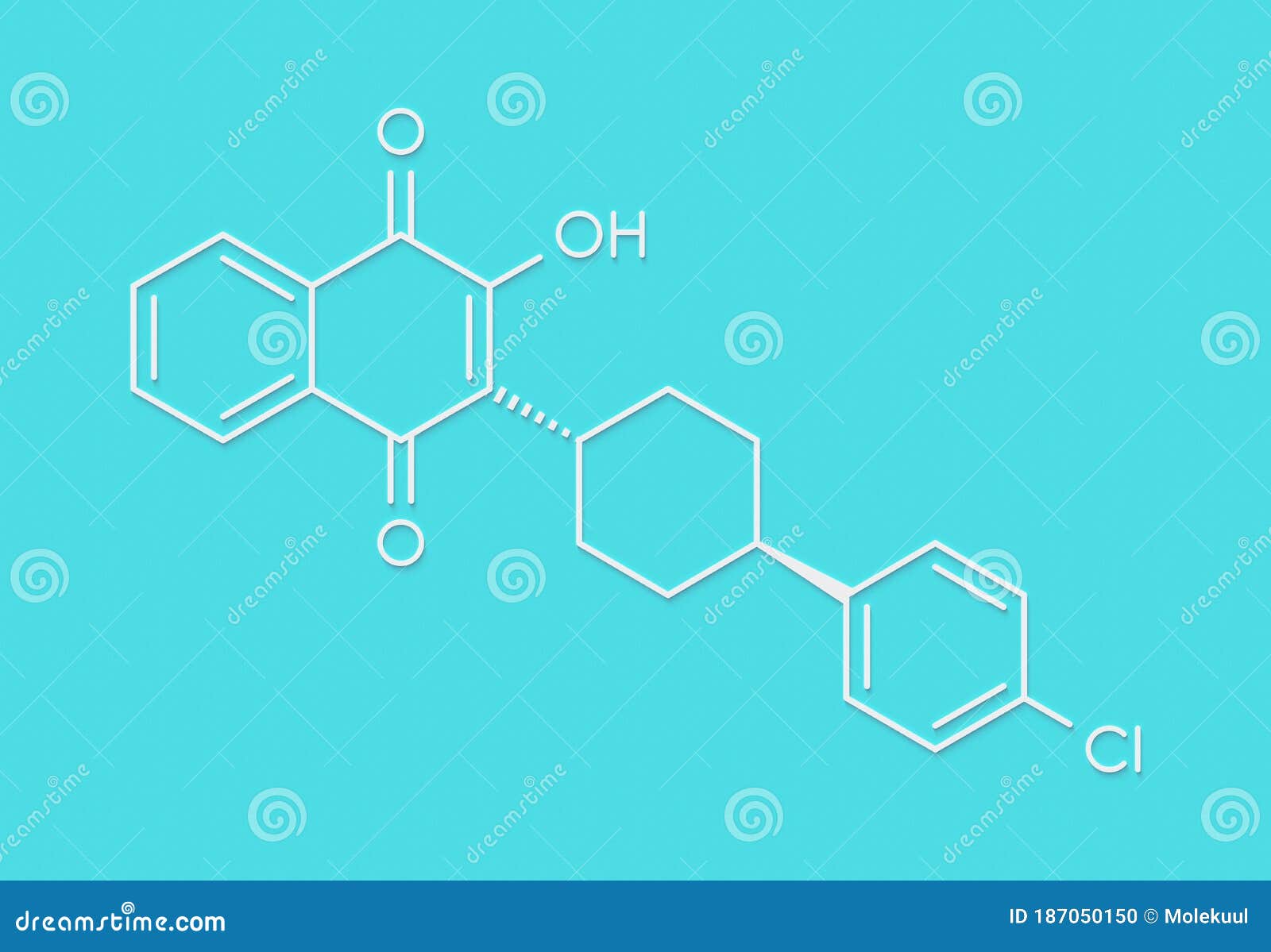 Atovaquone Molecule, Molecular Structures, Antimicrobial Medication, 3d ...