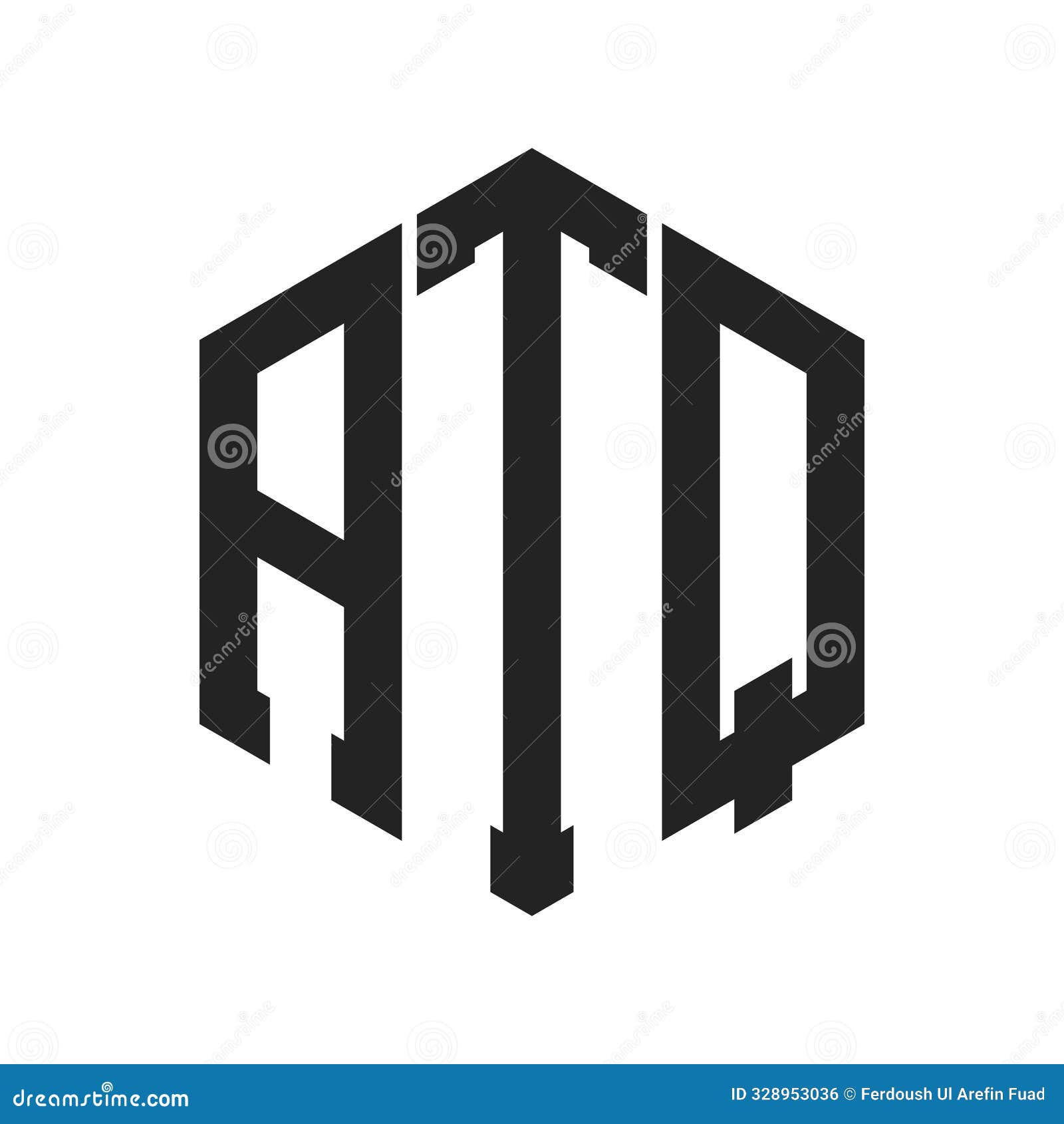 ATQ Logo Design. Initial Letter ATQ Monogram Logo Using Hexagon Shape ...